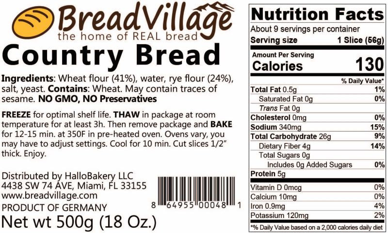 German Country Bread - BreadVillage